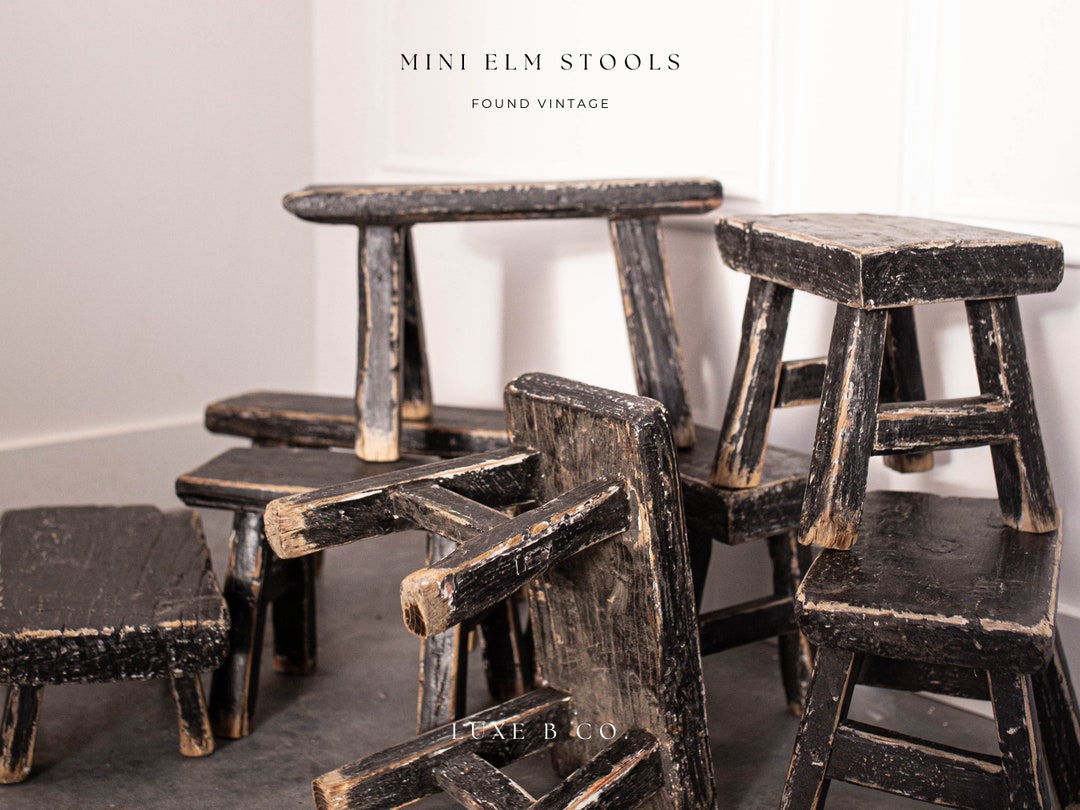 Small Bench Display Stand Vintage Inspired Small Wooden Stool Old ...