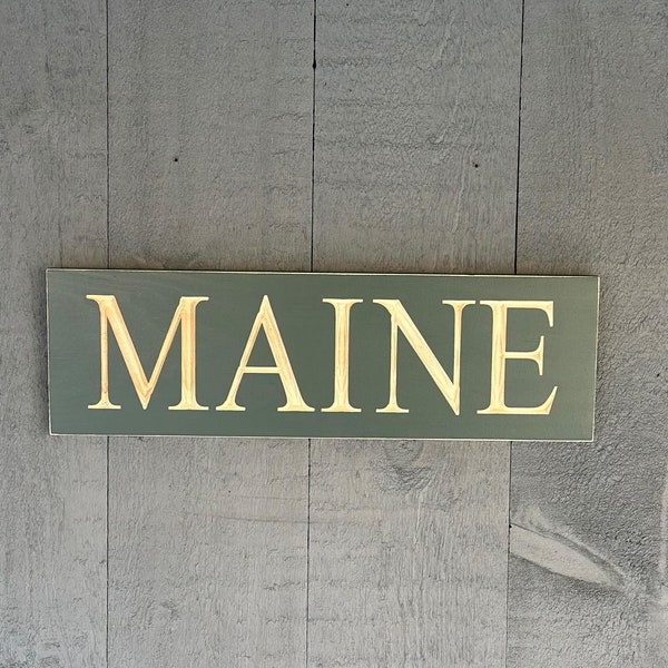 Maine Wood Sign - Etsy
