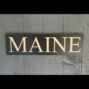 Maine Sign Carved Wood Sign Wood Sign Housewarming Gift Maine State ...