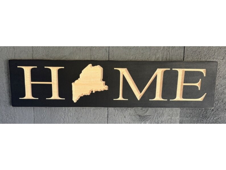 Home Maine Sign Carved Wood Sign Wood Sign Housewarming Gift Maine ...