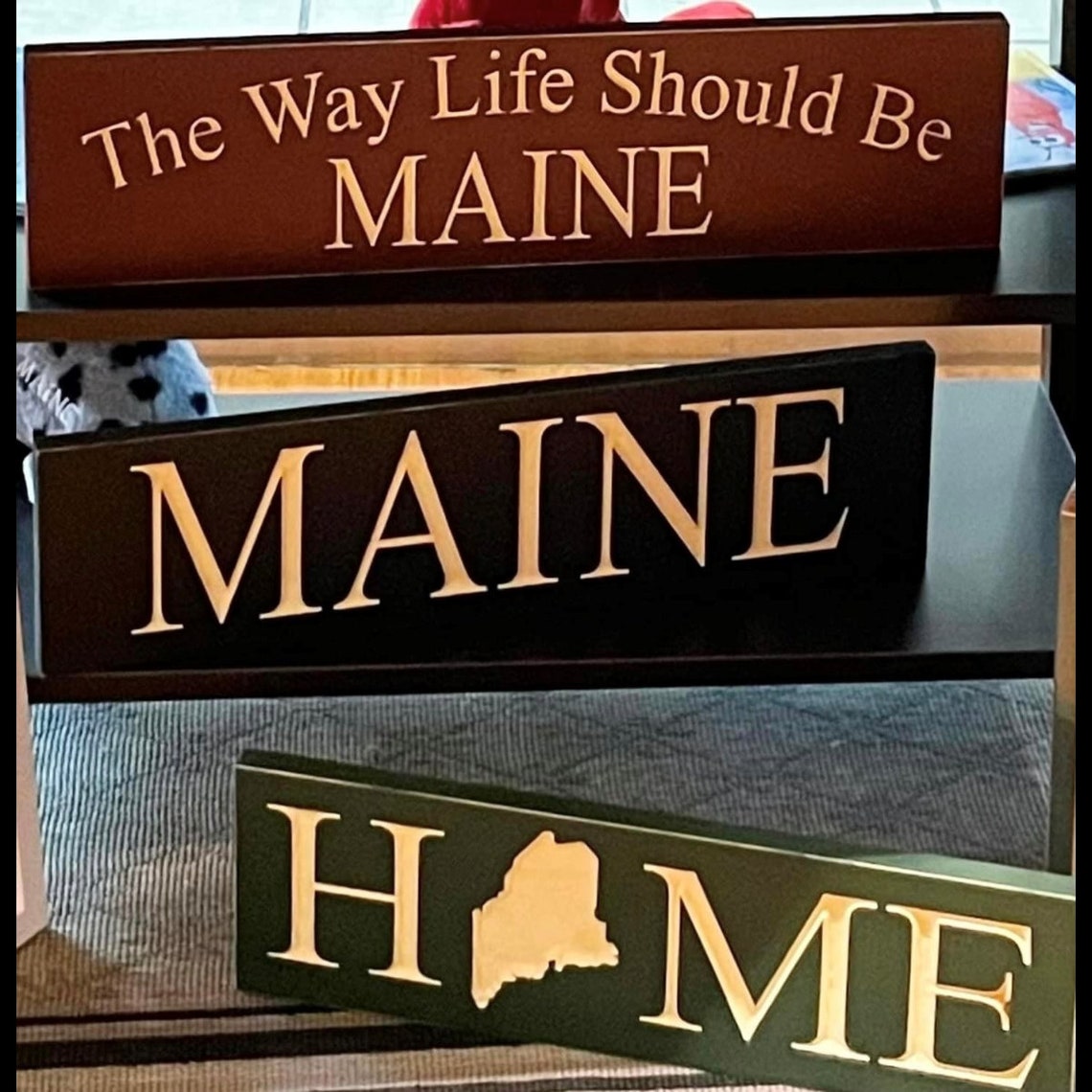 Maine Sign Carved Wood Sign Wood Sign Housewarming Gift Maine State ...
