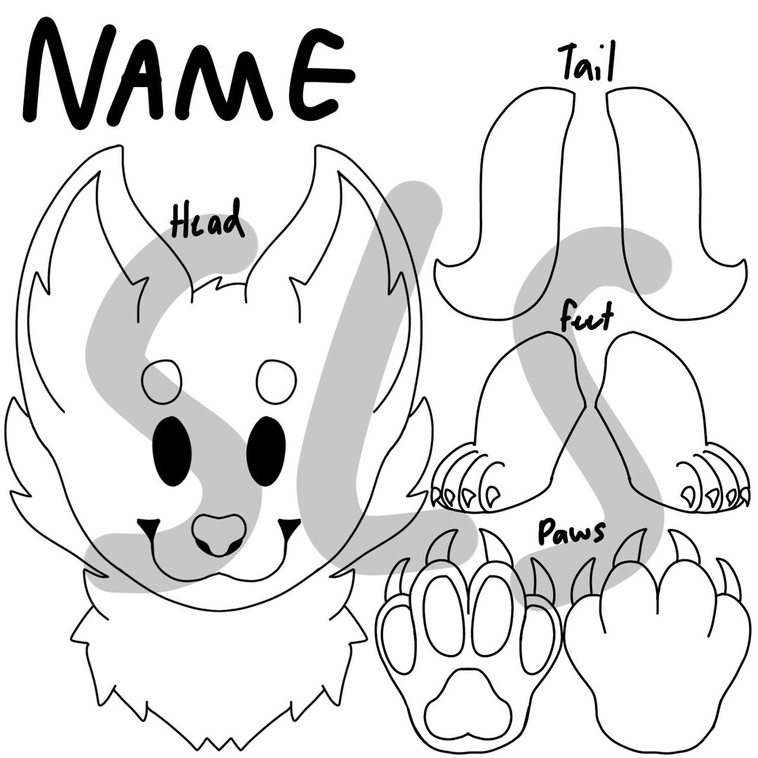 Chibi Furry Reference Sheet Art Base - Etsy Australia