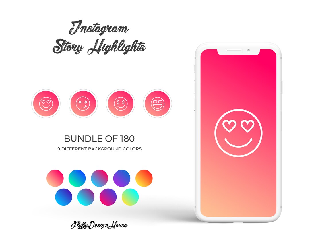 180 Emoji Instagram Icons, Gradient Instagram Covers, Emotion Instagram ...
