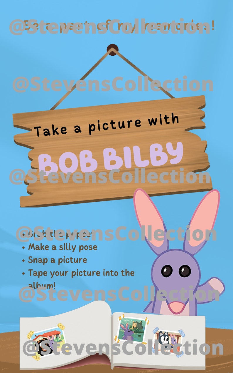 Printable Photo Booth Sign(blue Colored) | Bob Bilby Photo Booth Sign ...