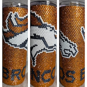 Denver Football Team Rhinestone Skinny Tumbler - Etsy