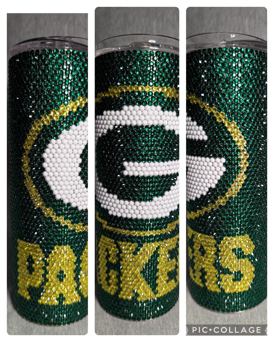 Greenbay Football Team Rhinestone Skinny Tumbler - Etsy