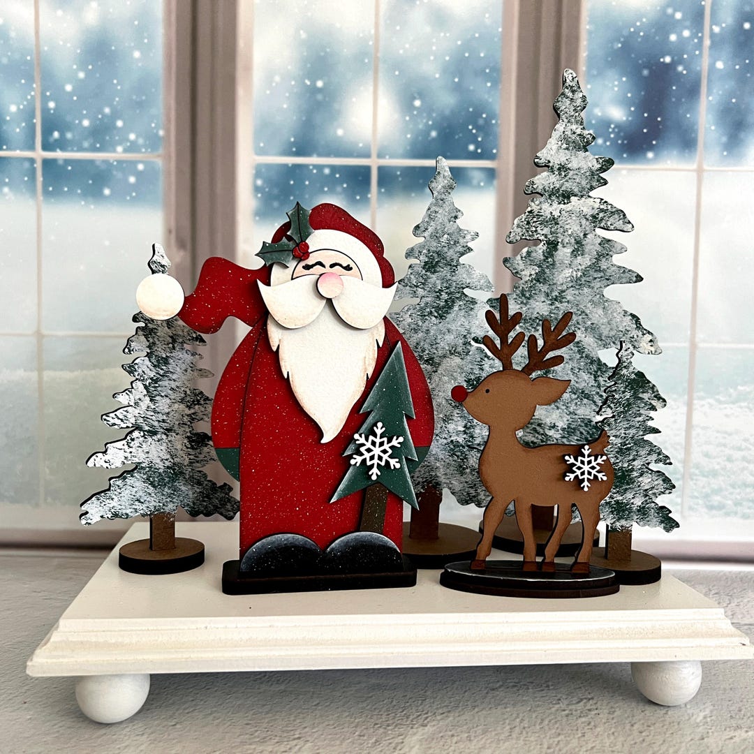 Small Santa, Six Inch Tall, Perfect for Tiered Tray, Shelf Sitter, Hand ...