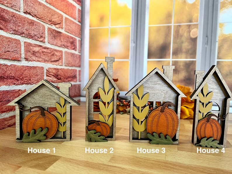 Fall Harvest Mini House Collection – Rustic Farmhouse Autumn Décor - Etsy