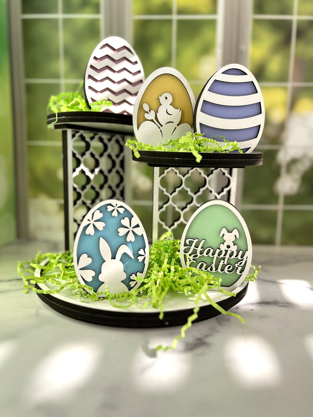 Chunky Easter Egg Shelf Sitters, 5 Styles, Laser Cut Wood in Pastel ...
