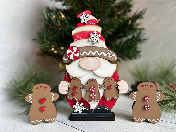 Gingerbread Gnome Shelf Sitter Holiday Decor Hand Painted - Etsy
