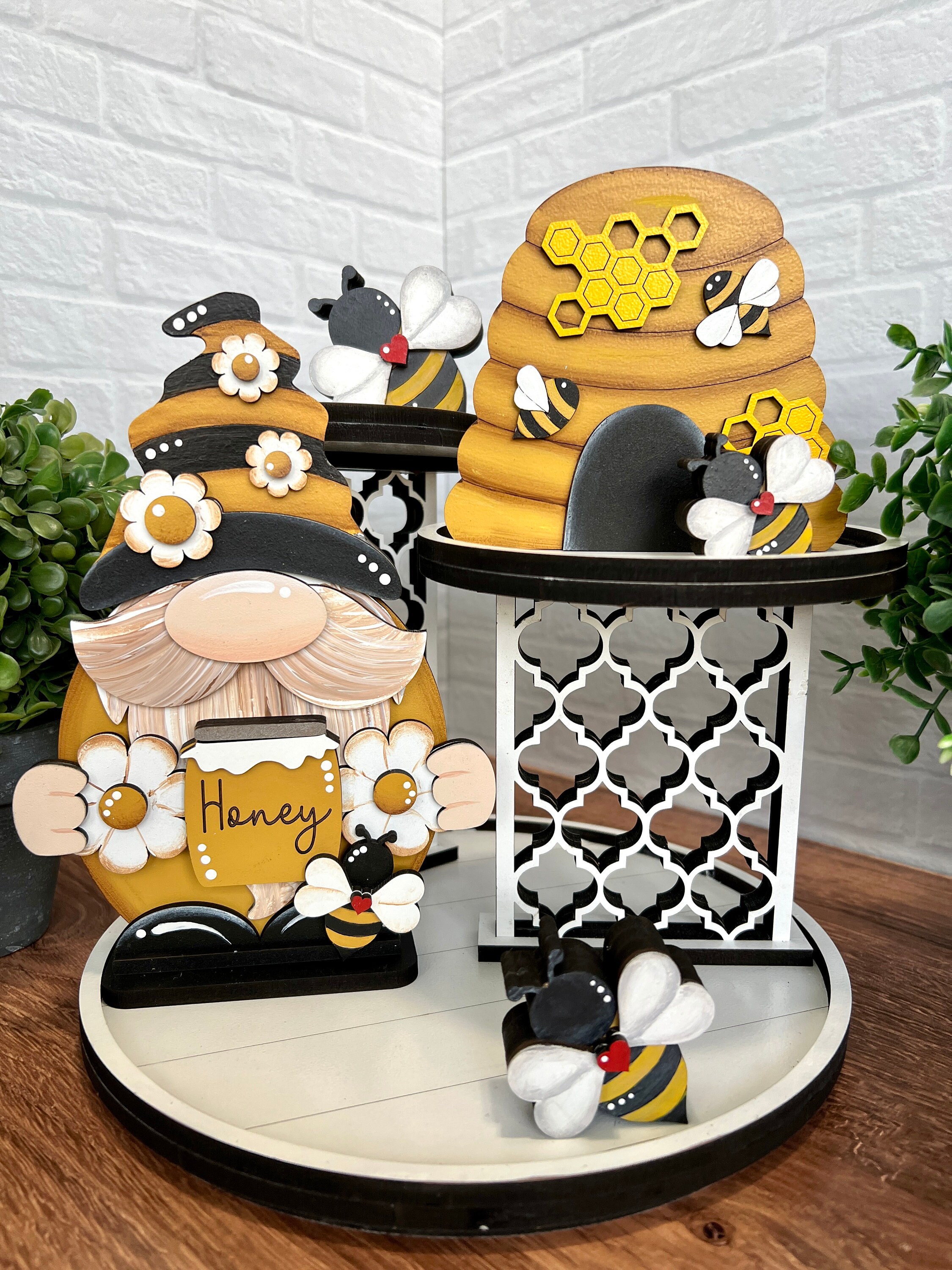 Chunky Bee Shelf Sitter, Hand Painted Laser Cut in Three Sizes, Honey ...
