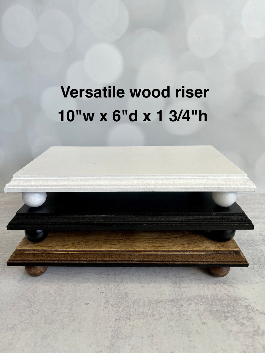 Rectangular Riser 10in X 6in, White, Black or Wood Stain - Etsy