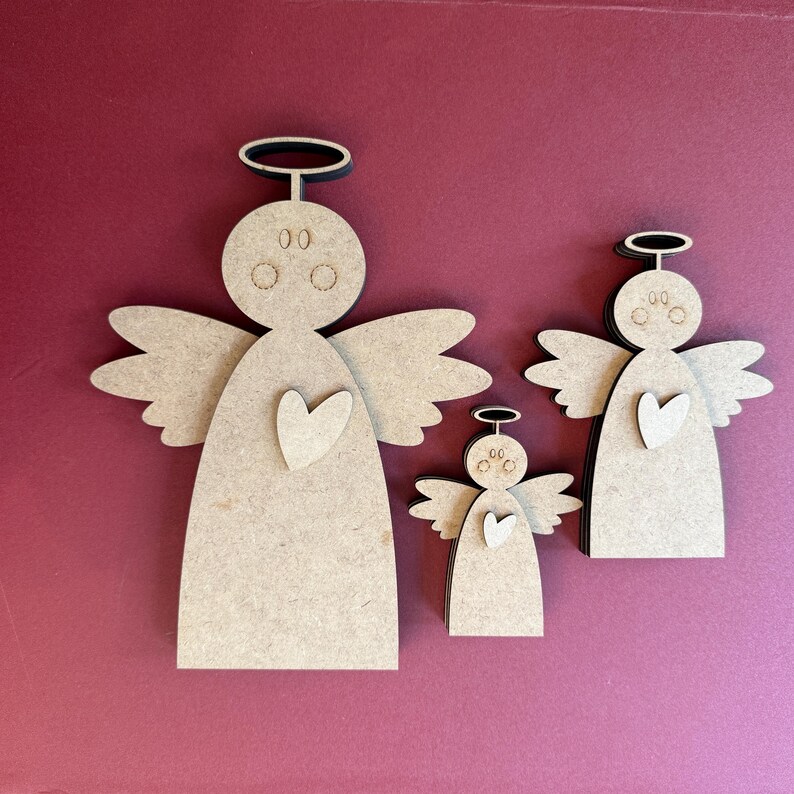 Primitive Angel Shelf Sitter – Hand Painted Folk Art Angel With Heart ...