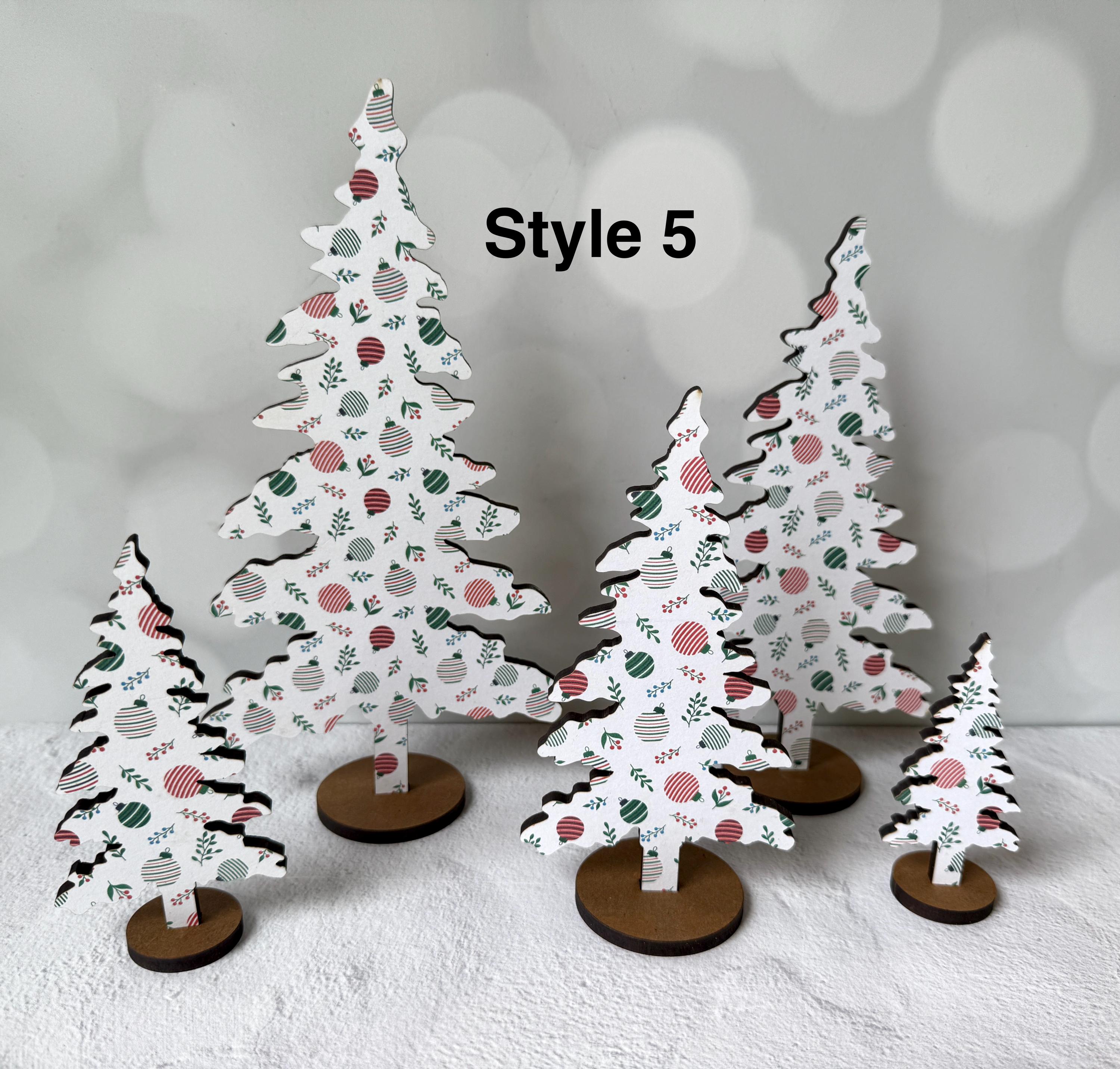 Decorative Freestanding Trees in 5 Sizes From 4 to 10 1/2 Inches, 5 ...