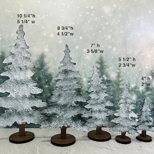 Snowy Trees, Laser Cut, Hand Painted Both Sides, 5 Sizes, for Christmas ...