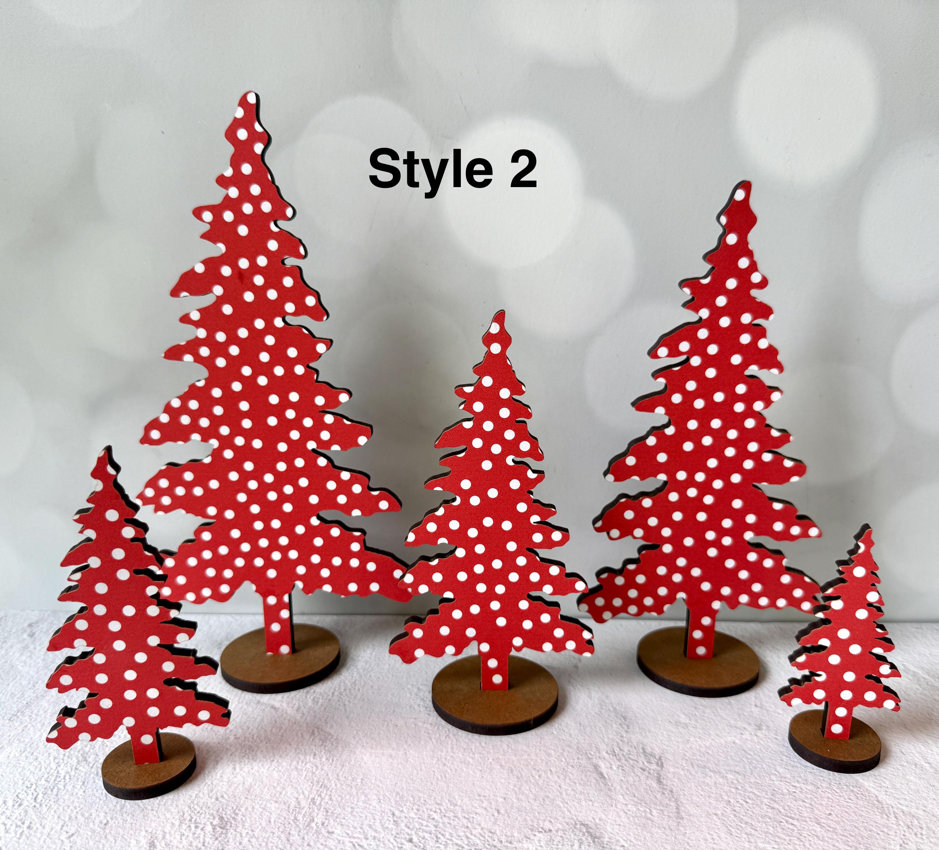 Decorative Freestanding Trees in 5 Sizes From 4 to 10 1/2 Inches, 5 ...
