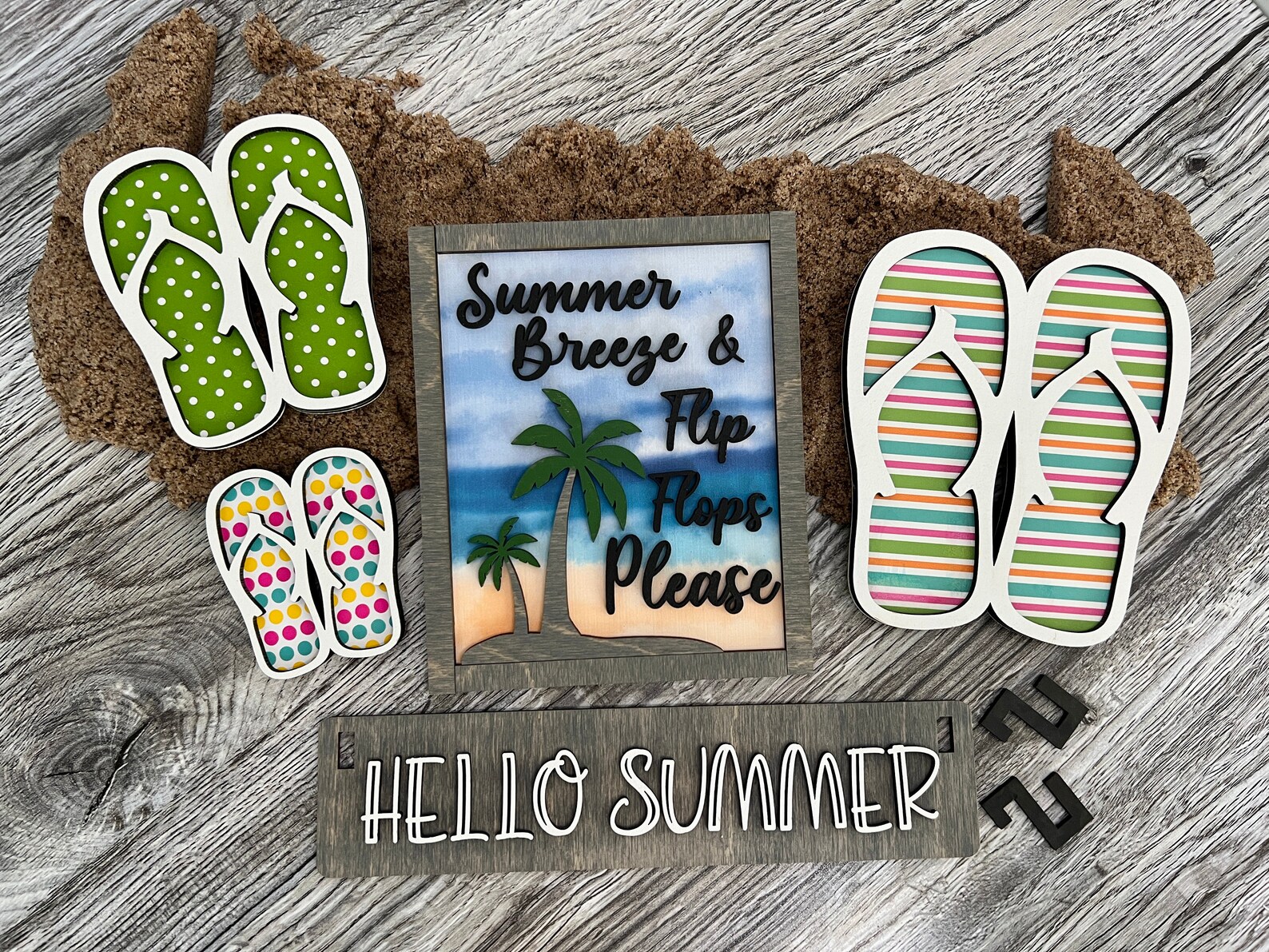 Hello Summer Interchangeable Bundle for Raised Shelf or Wagon - Etsy