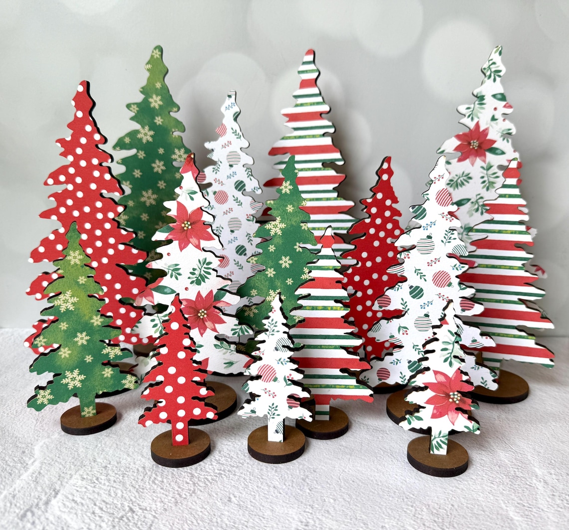Decorative Freestanding Trees in 5 Sizes From 4 to 10 1/2 Inches, 5 ...