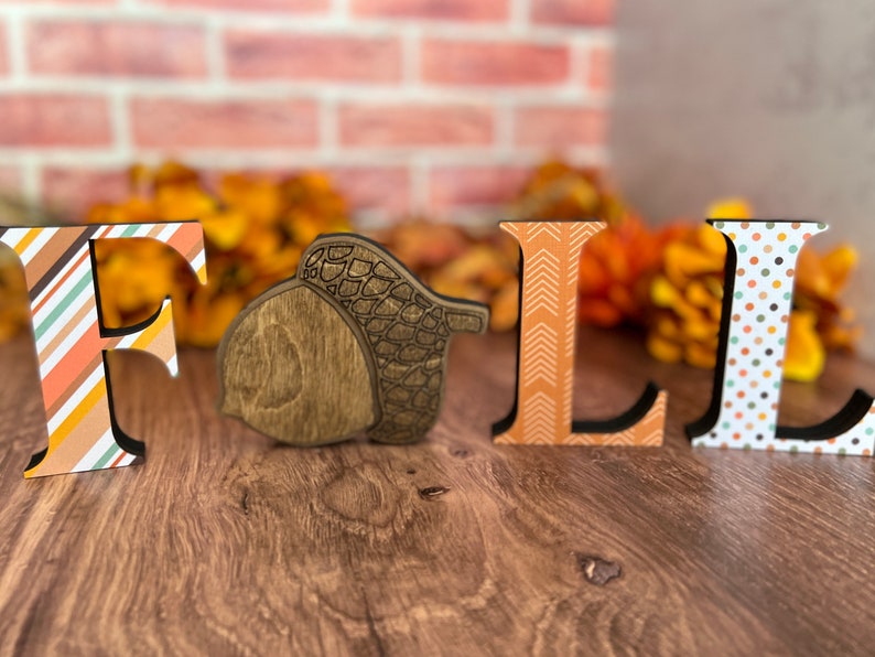 FALL Shelf Sitter Block Letters Autumn Prints and Laser Cut - Etsy