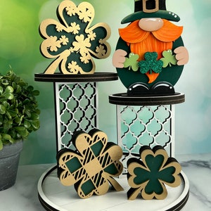Chunky Shamrock Shelf Sitters, 3 Sizes, St Patrick's Day Decor, Tiered ...