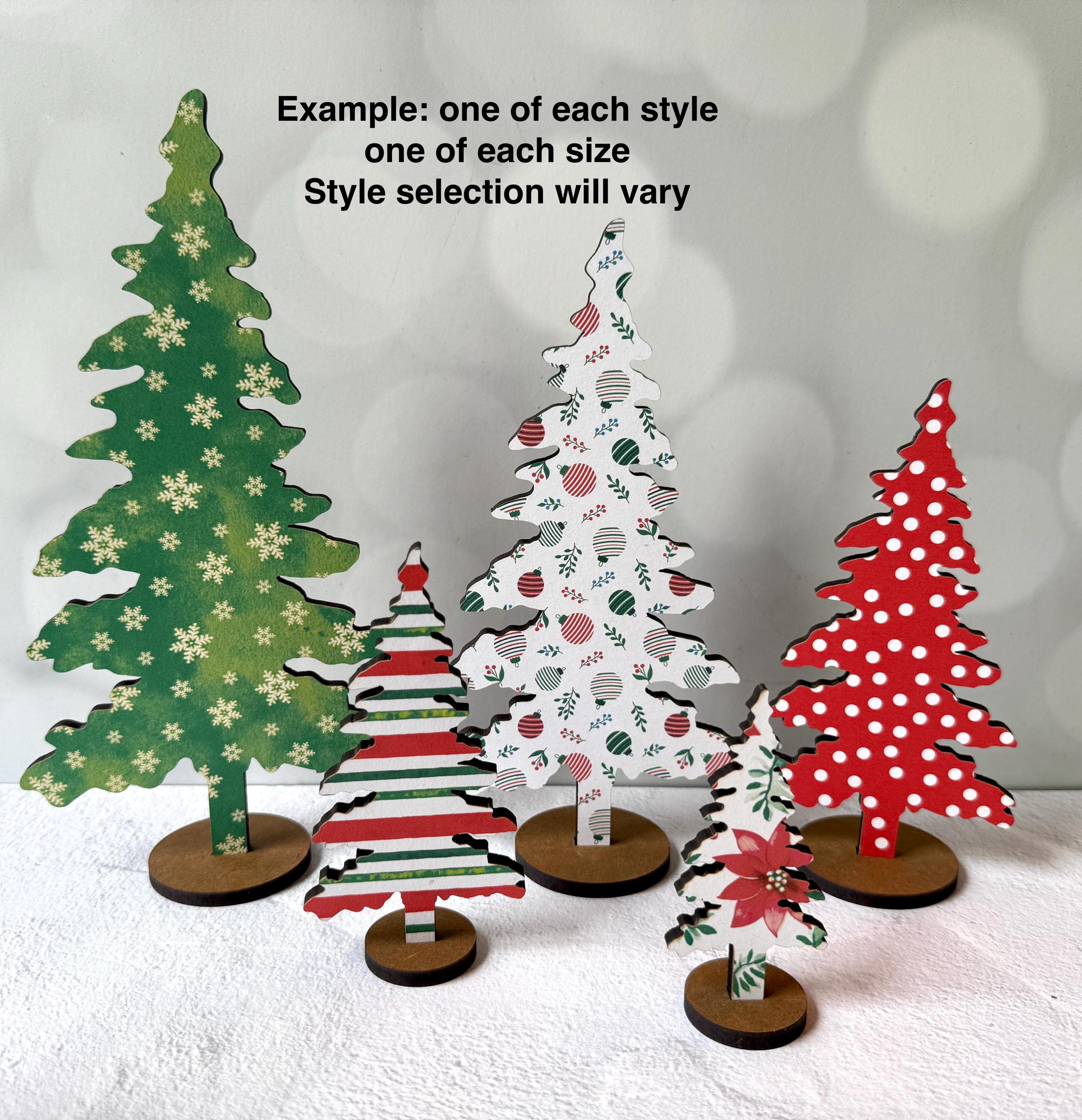 Decorative Freestanding Trees in 5 Sizes From 4 to 10 1/2 Inches, 5 ...
