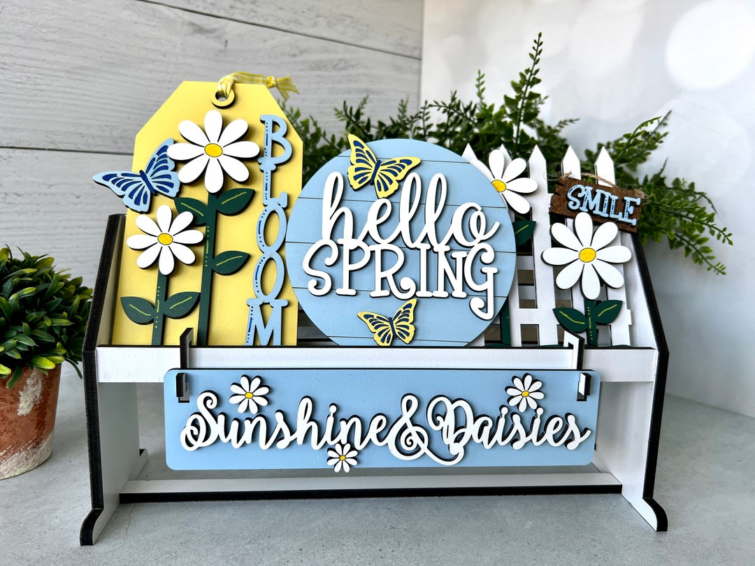 Sunshine and Daisies Spring Bundle for Tiered Tray, Raised Shelf or ...