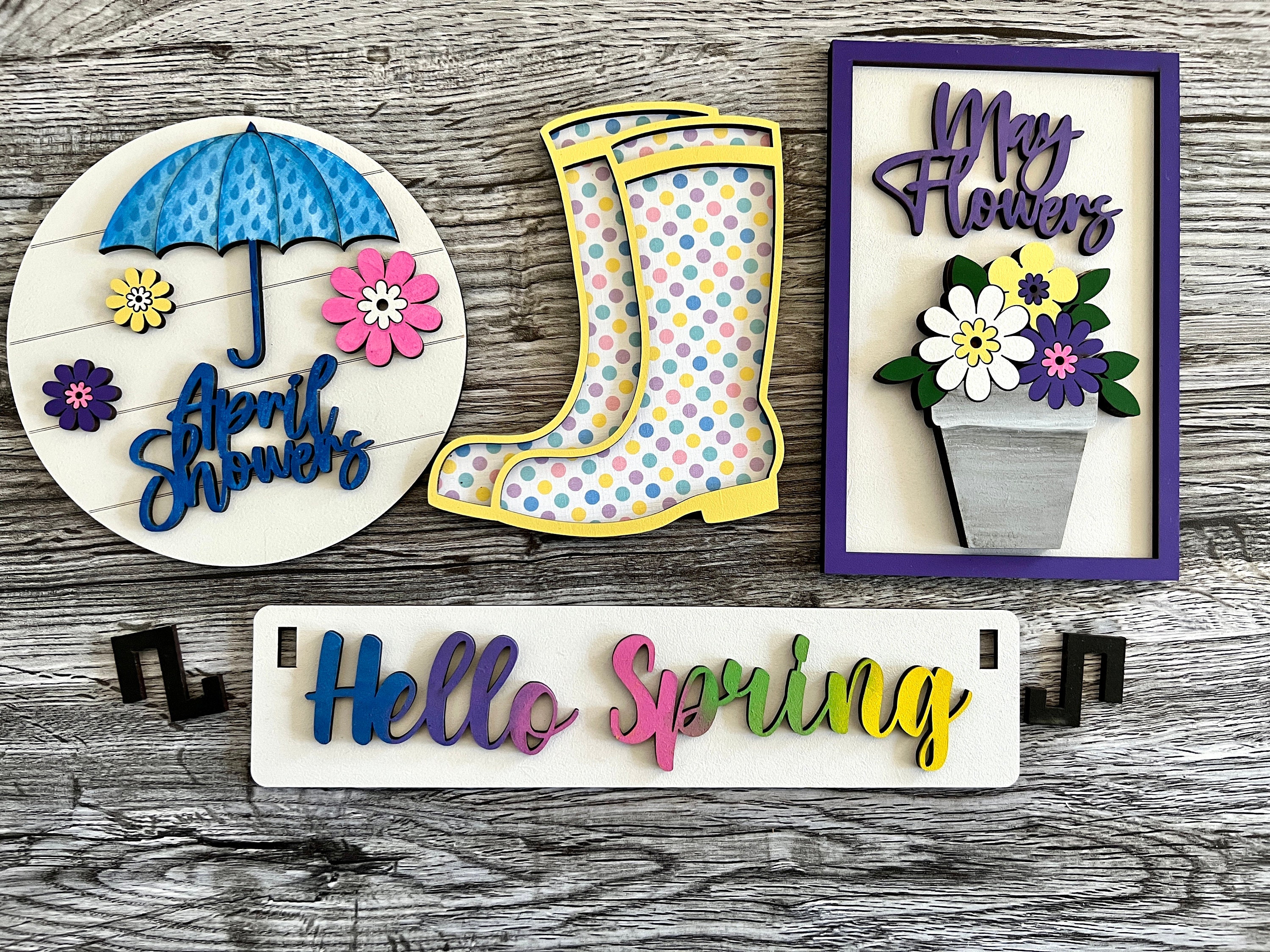 Hello Spring Wagon Insert, Raised Shelf Sitter Seasonal Bundle ...
