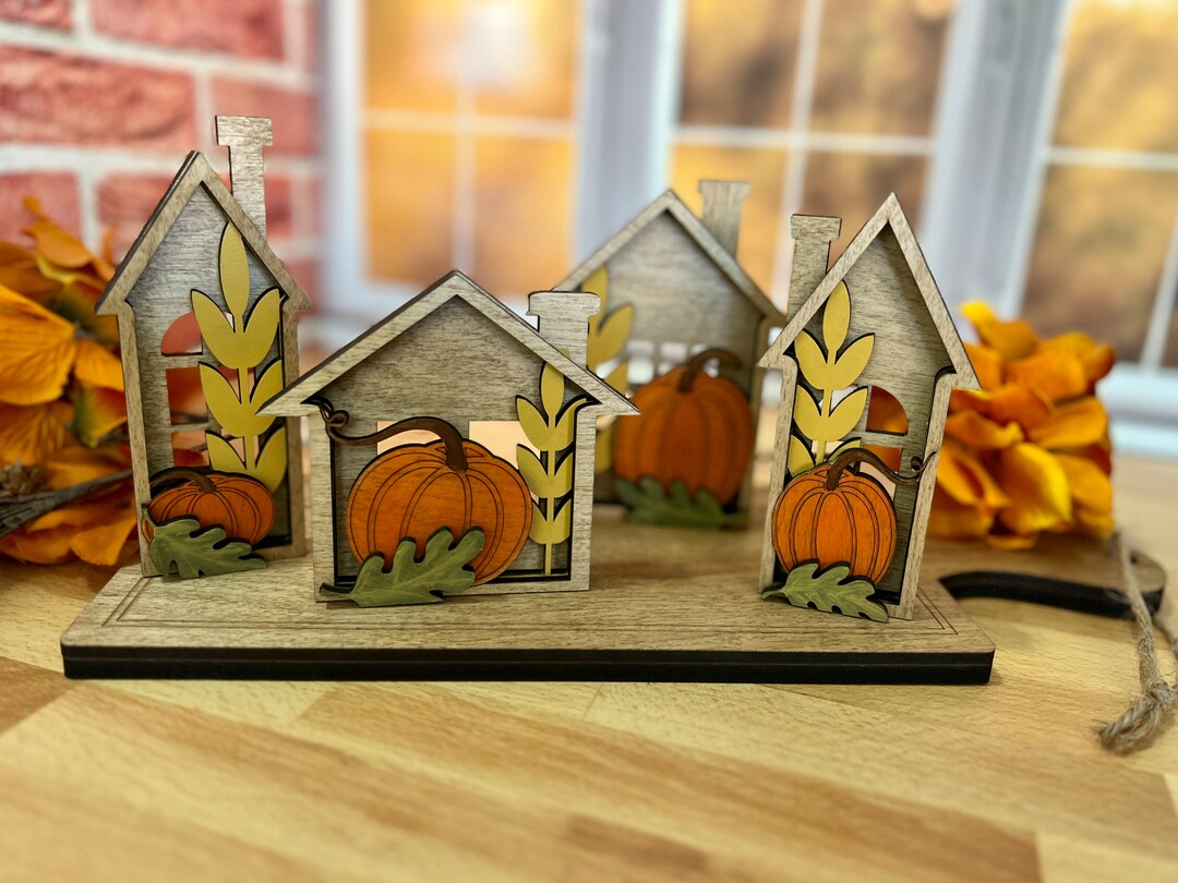 Fall Harvest Mini House Collection – Rustic Farmhouse Autumn Décor - Etsy