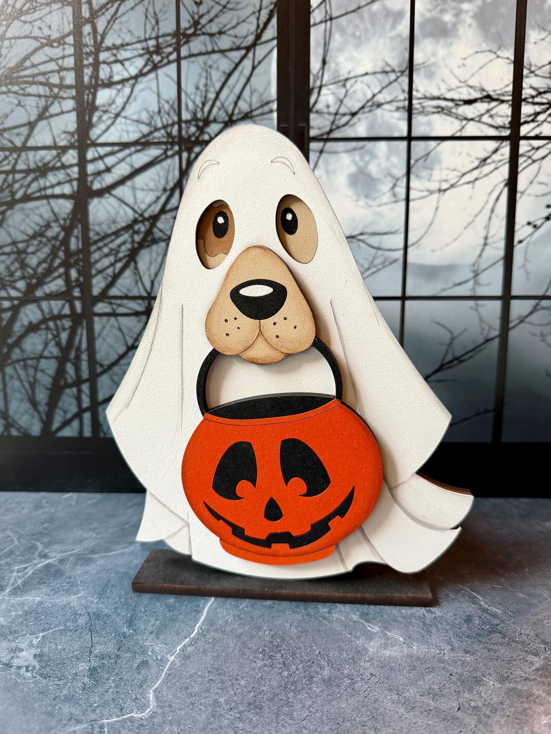 Ghost Puppy Halloween Decor | Cute Dog in Ghost Costume | Jack-o ...