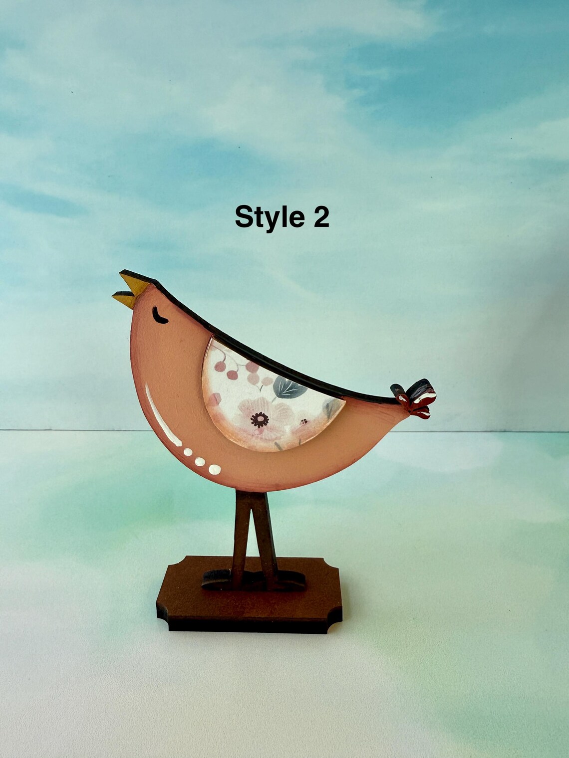 Whimsical Bird Shelf Sitters - Hand-painted Mixed Media Decor - Etsy