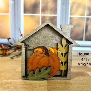 Fall Harvest Mini House Collection – Rustic Farmhouse Autumn Décor - Etsy