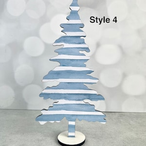 Decorative Freestanding Trees in 5 Blue and White Prints, 5 Sizes - 4 ...