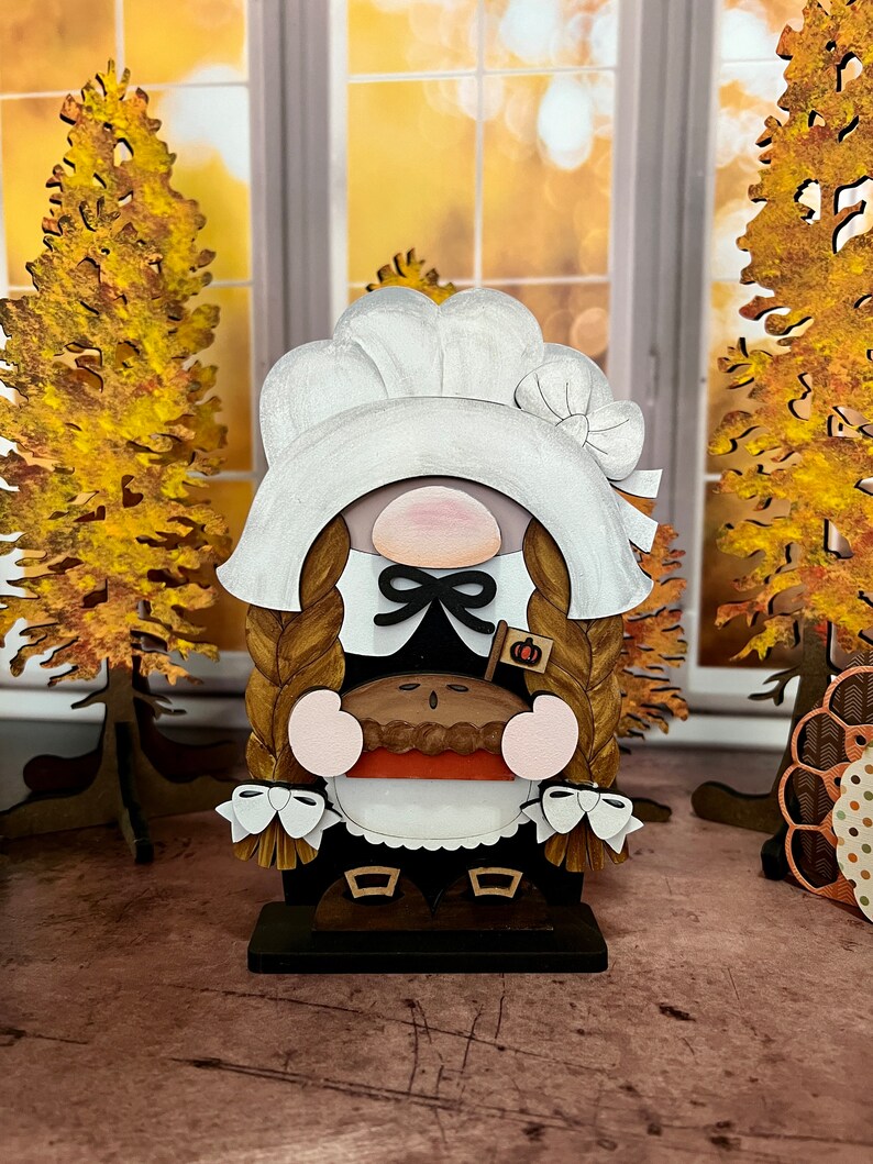 Hand Painted Pilgrim Gnomes or Turkey Shelf Sitter – Fall Thanksgiving ...