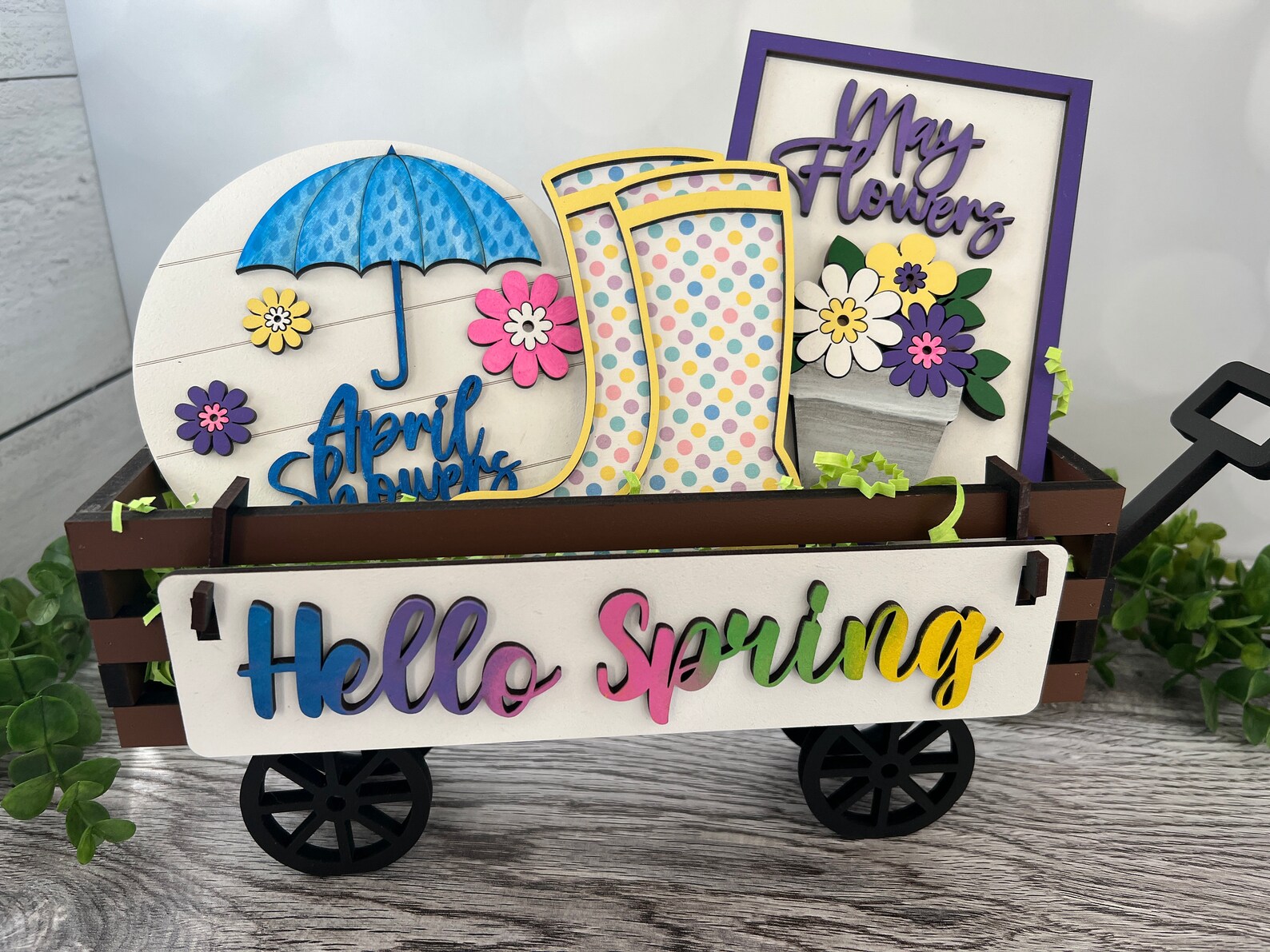 Hello Spring Wagon Insert, Raised Shelf Sitter Seasonal Bundle ...