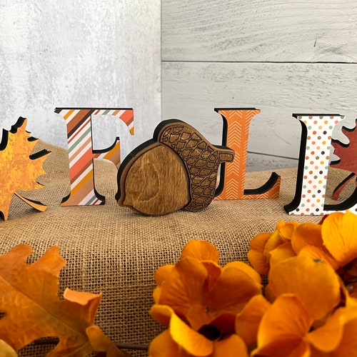 FALL Shelf Sitter Block Letters Autumn Prints and Laser Cut - Etsy
