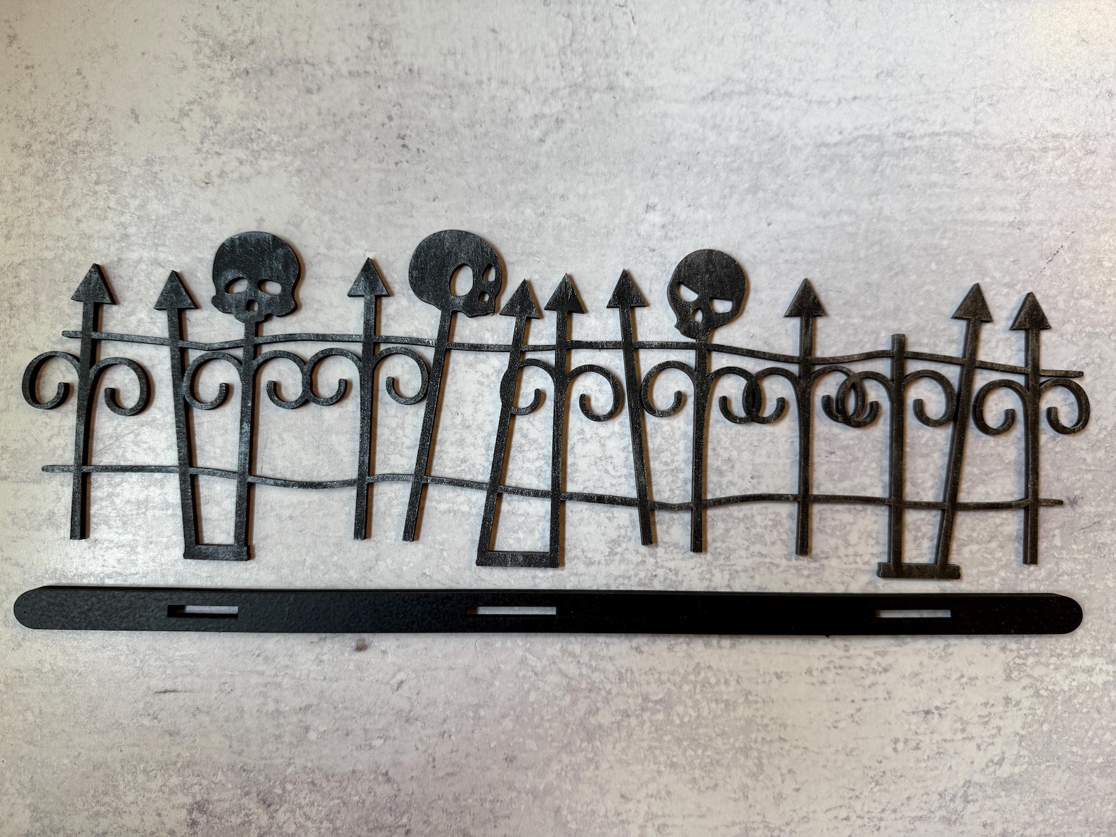 Wrought Iron-look Fence for Cemetery or Haunted House Spooky Halloween ...