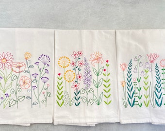 Embroidered Tea Towels | Etsy
