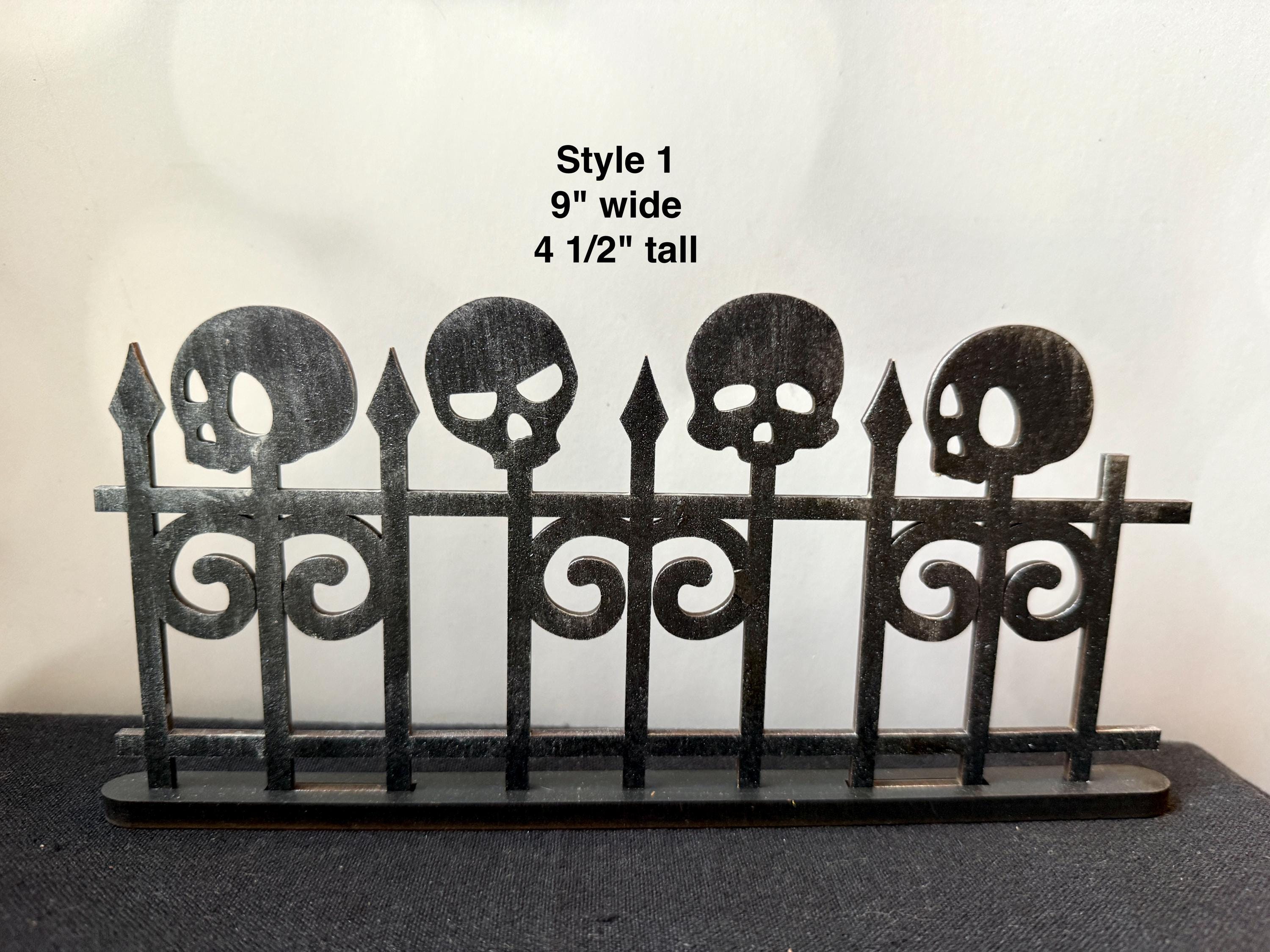 Wrought Iron-look Fence for Cemetery or Haunted House Spooky Halloween ...