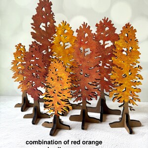 Free Standing Fall Trees, Yellow-orange, Hand Painted, Autumn Decor ...