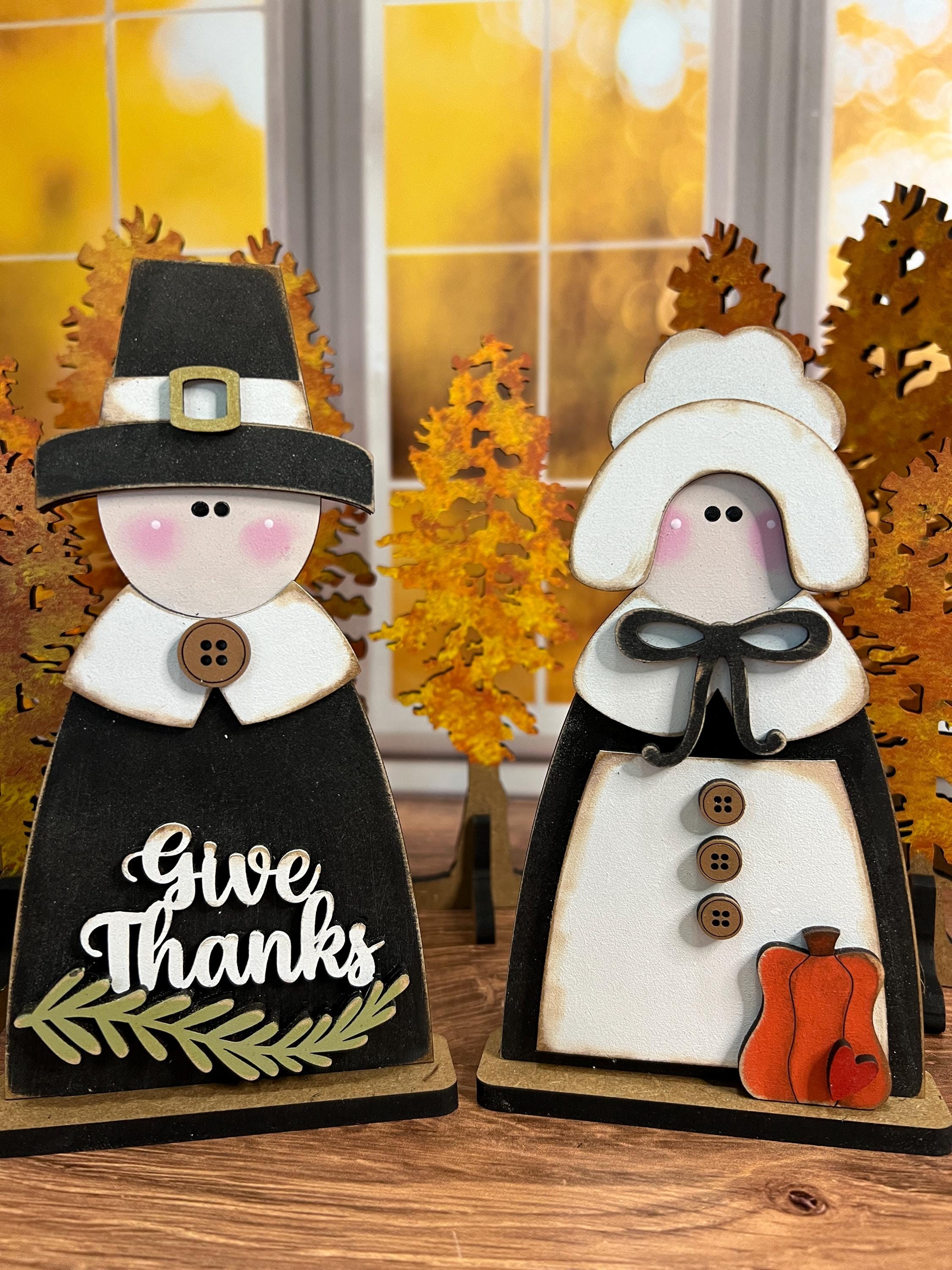 Primitive Pilgrim Boy and Girl Shelf Sitters – Hand Painted ...