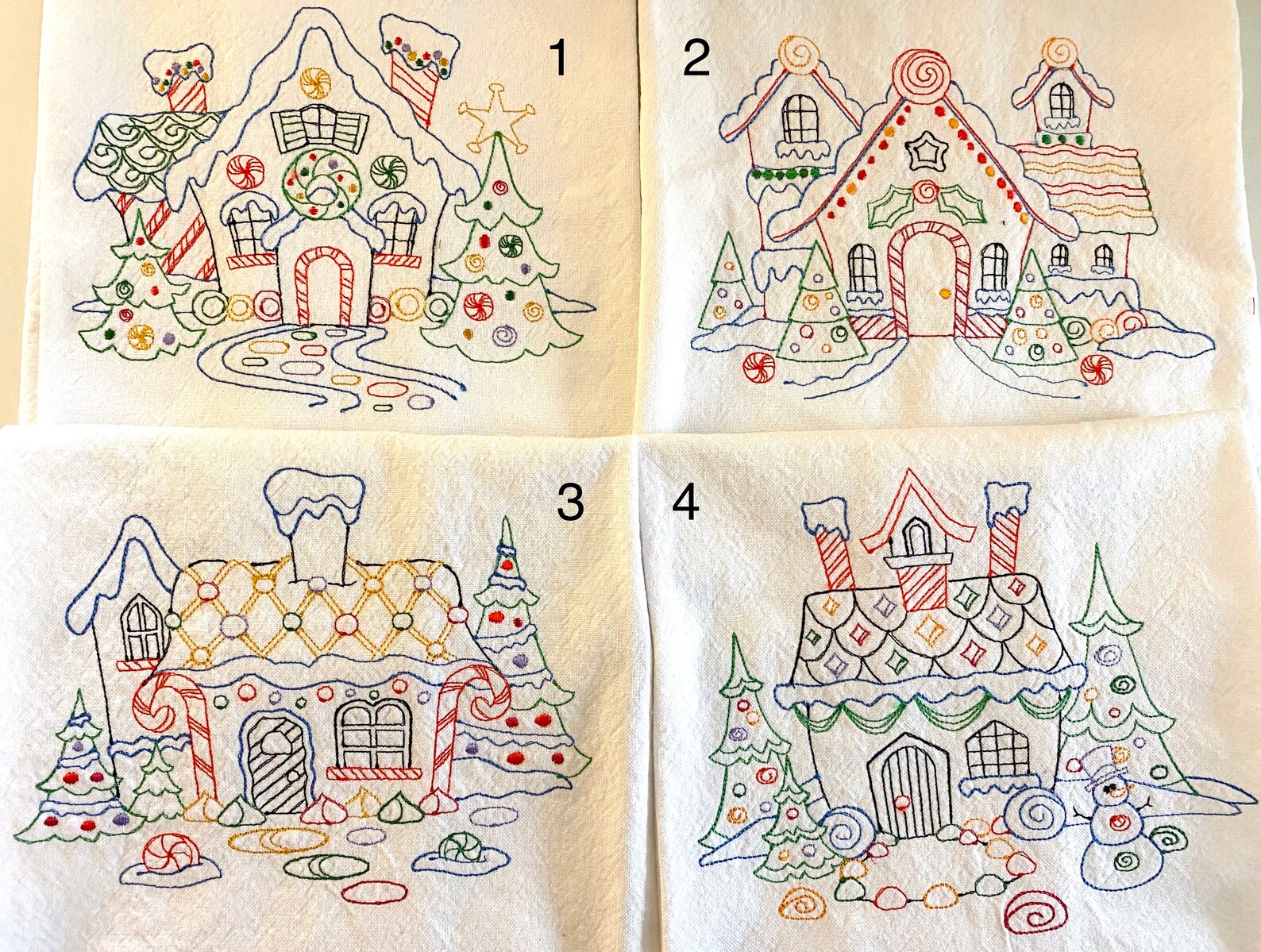 Gingerbread Houses Embroidered Kitchen Towel Flour Sack - Etsy