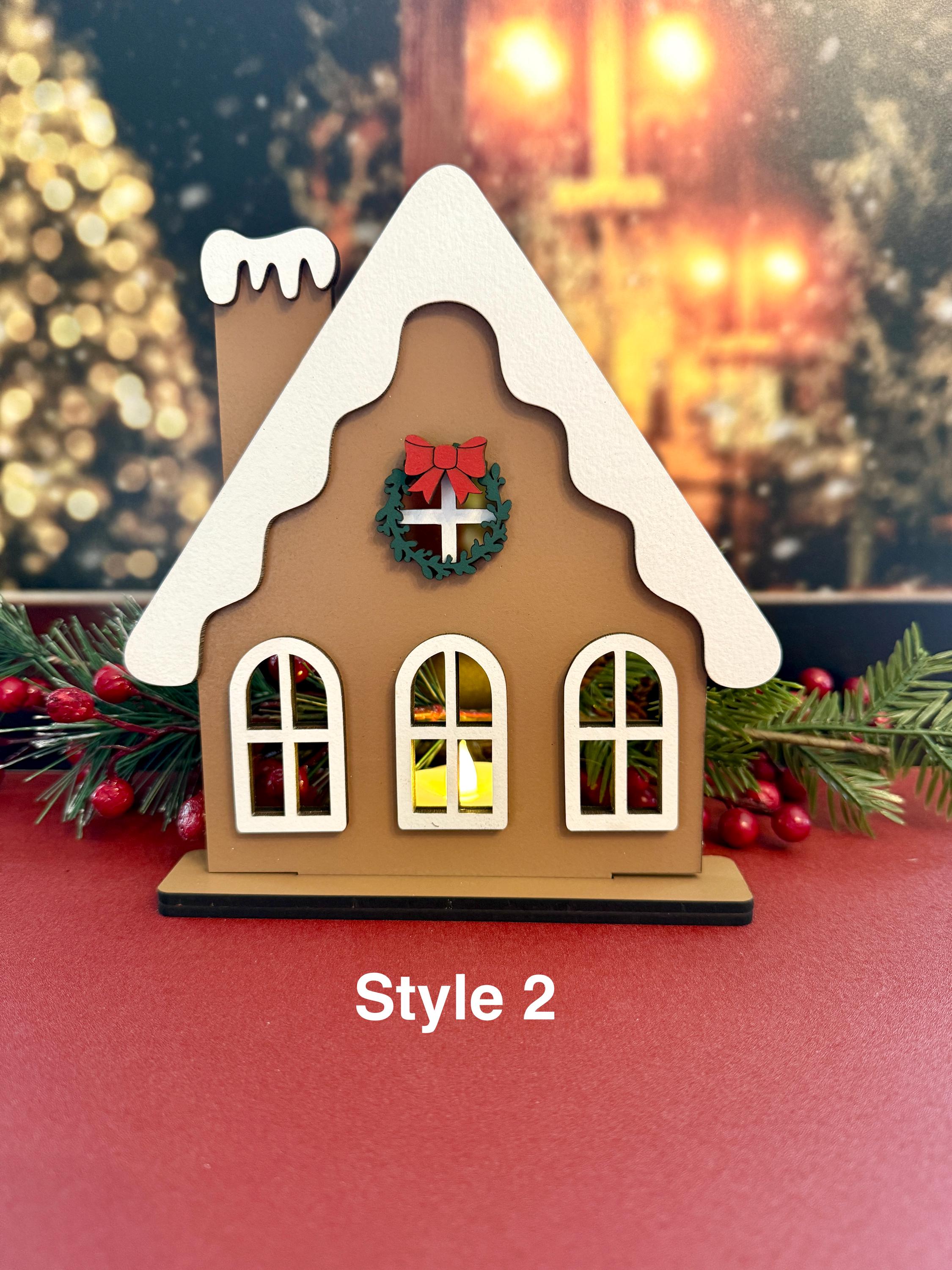 Gingerbread House Shelf Sitter | Style 1 or 2 | Hand Painted Holiday ...
