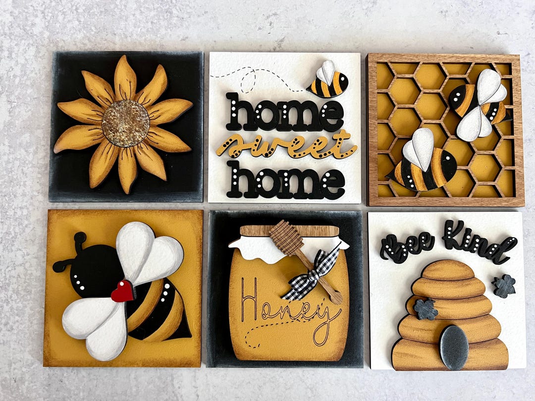 Honey Bee Collection, Four Inch Interchangeable Squares, Six Different ...