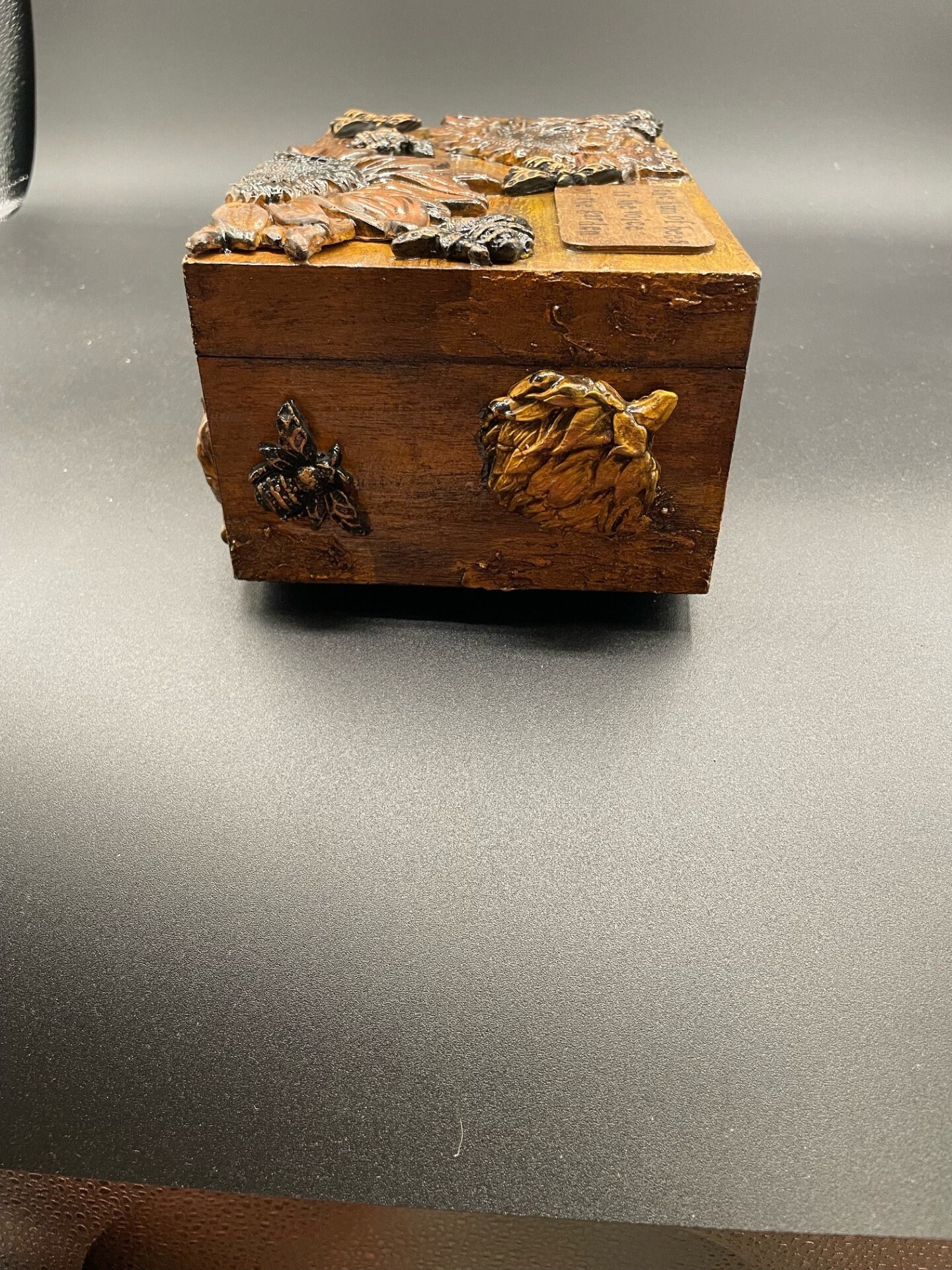 Bee and Sunflower Box, Bees Humming, Garden, Rustic, Jewelry Box ...