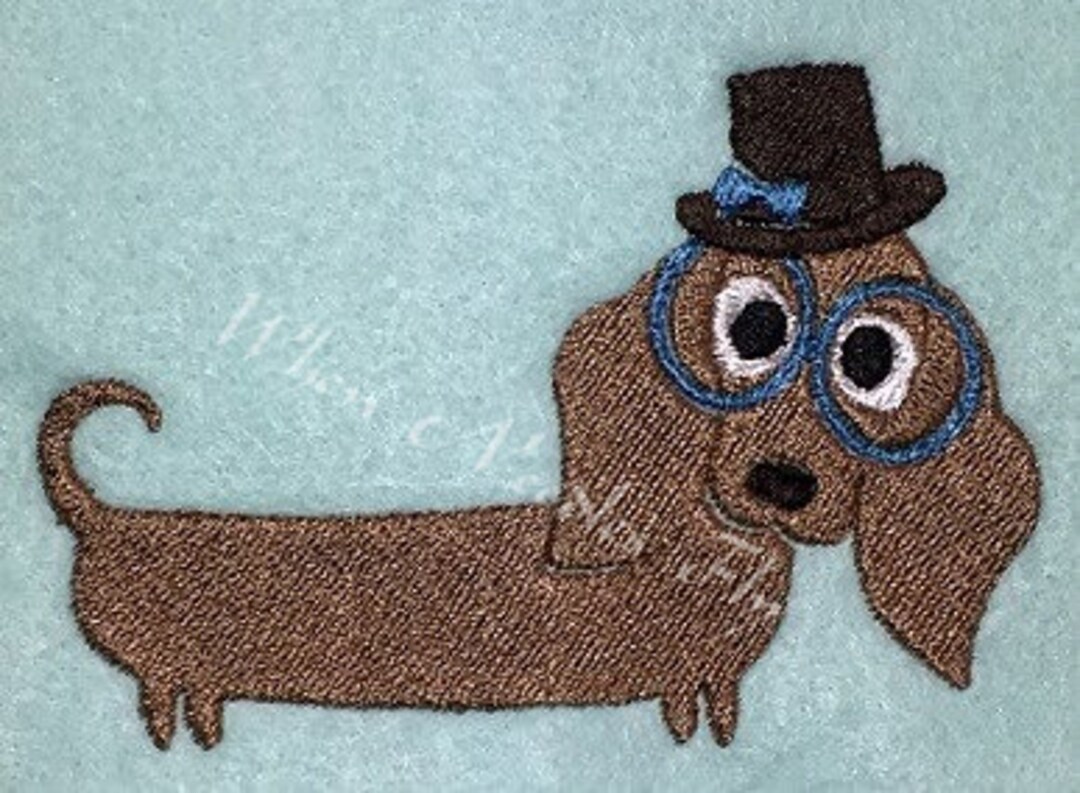 Machine Embroidery Design of a Dachshund - Etsy
