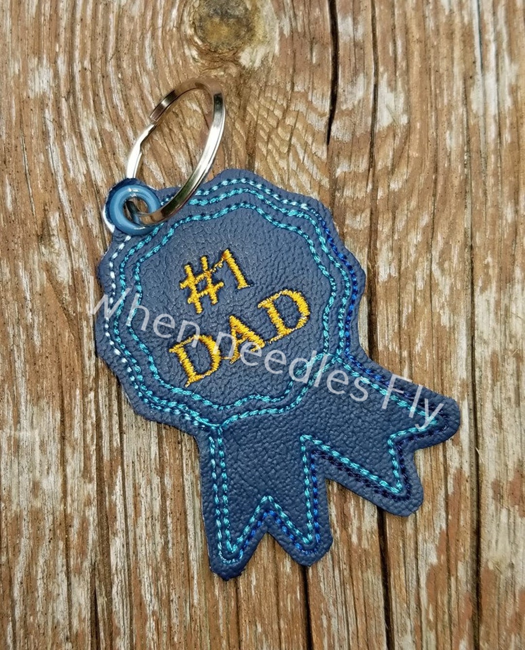 ITH Number 1 Dad Ribbon Keyfob and Snap Tab Embroidery Design - Etsy
