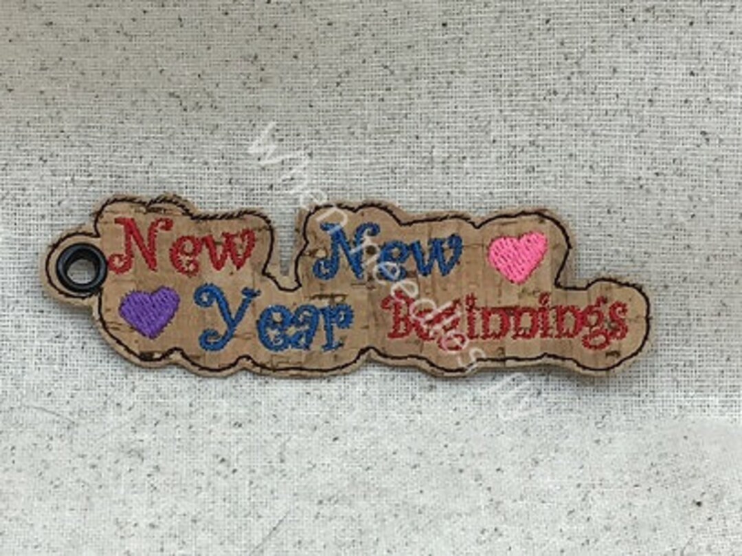 Embroidery Machine Design for a in the Hoop New Year New Beginnings Ver ...