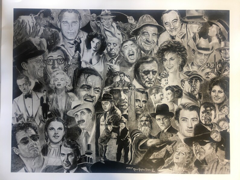 Hollywood's Greatest Stars Lithograph Robert Simon Art - Etsy