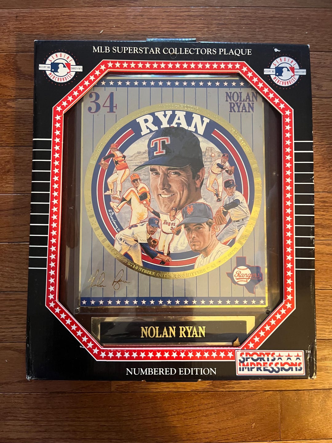 1994 Nolan Ryan Sports Impressions 14 Inch Custom Made Royal Walnut ...