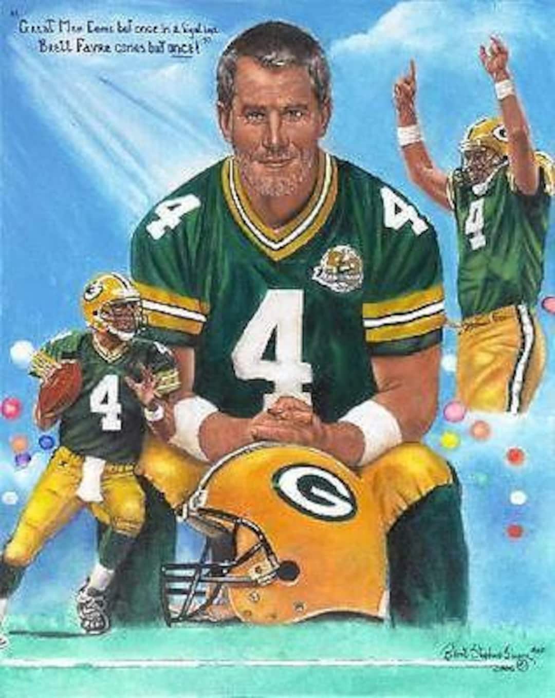 Brett Favre Green Bay Packers Lithograph Robert Simon Art - Etsy